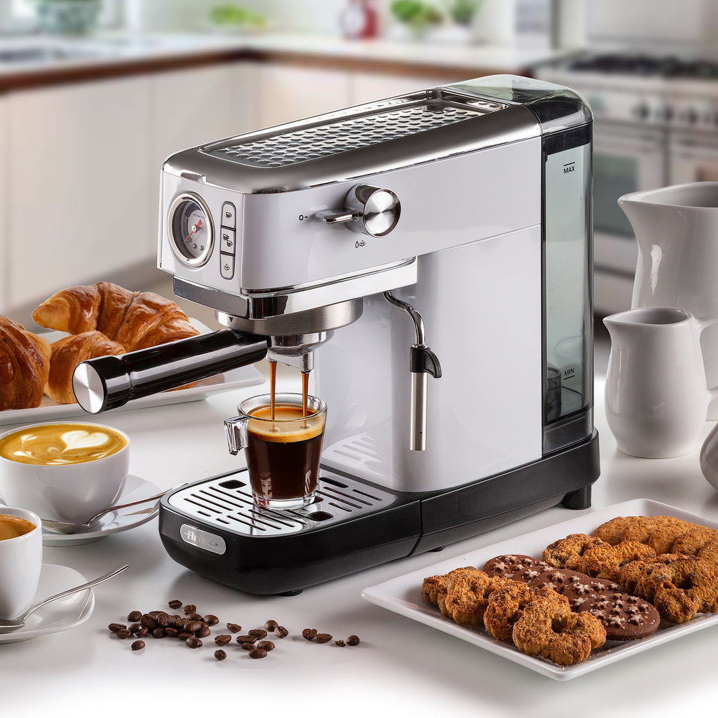 Metal Coffee Machine With Pressure White – Macucina Store